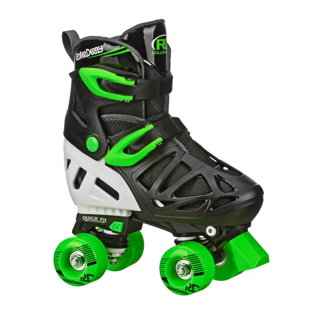 RDS Trac Star Skate Boys Black/Green Adjustable Roller Skates| Go 4 ...