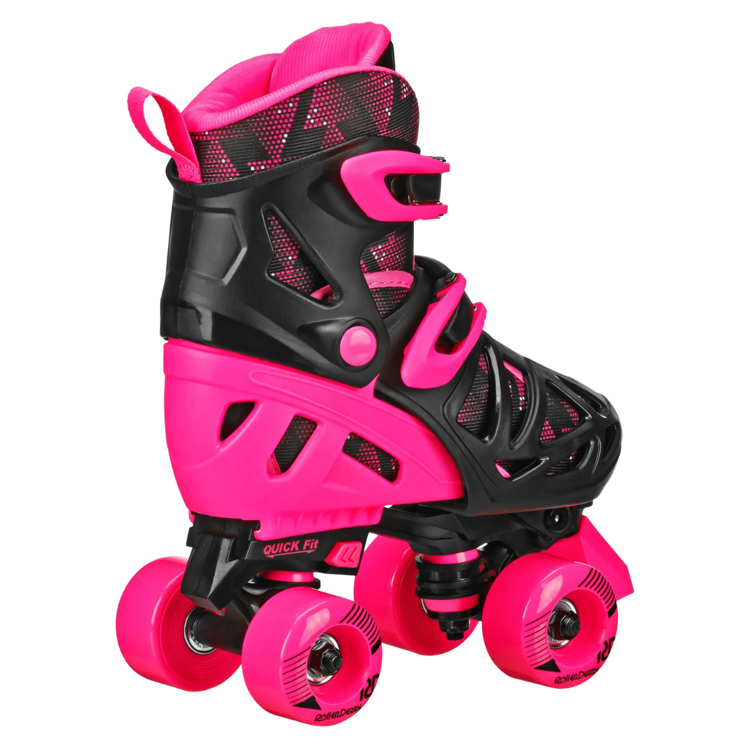 RDS Trac Star Skate Girls Black/Pink Adjustable Roller Skates| Go 4 ...