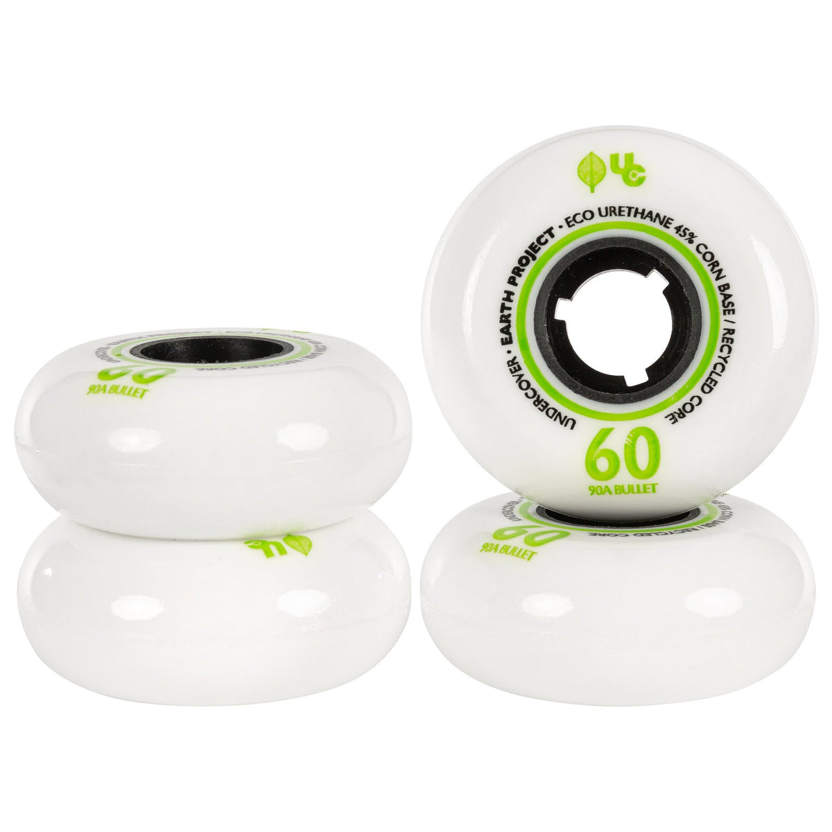 UC Earth Inline Wheels 60mm 90a White 4 Pack| Go 4 Sports Distribution ...